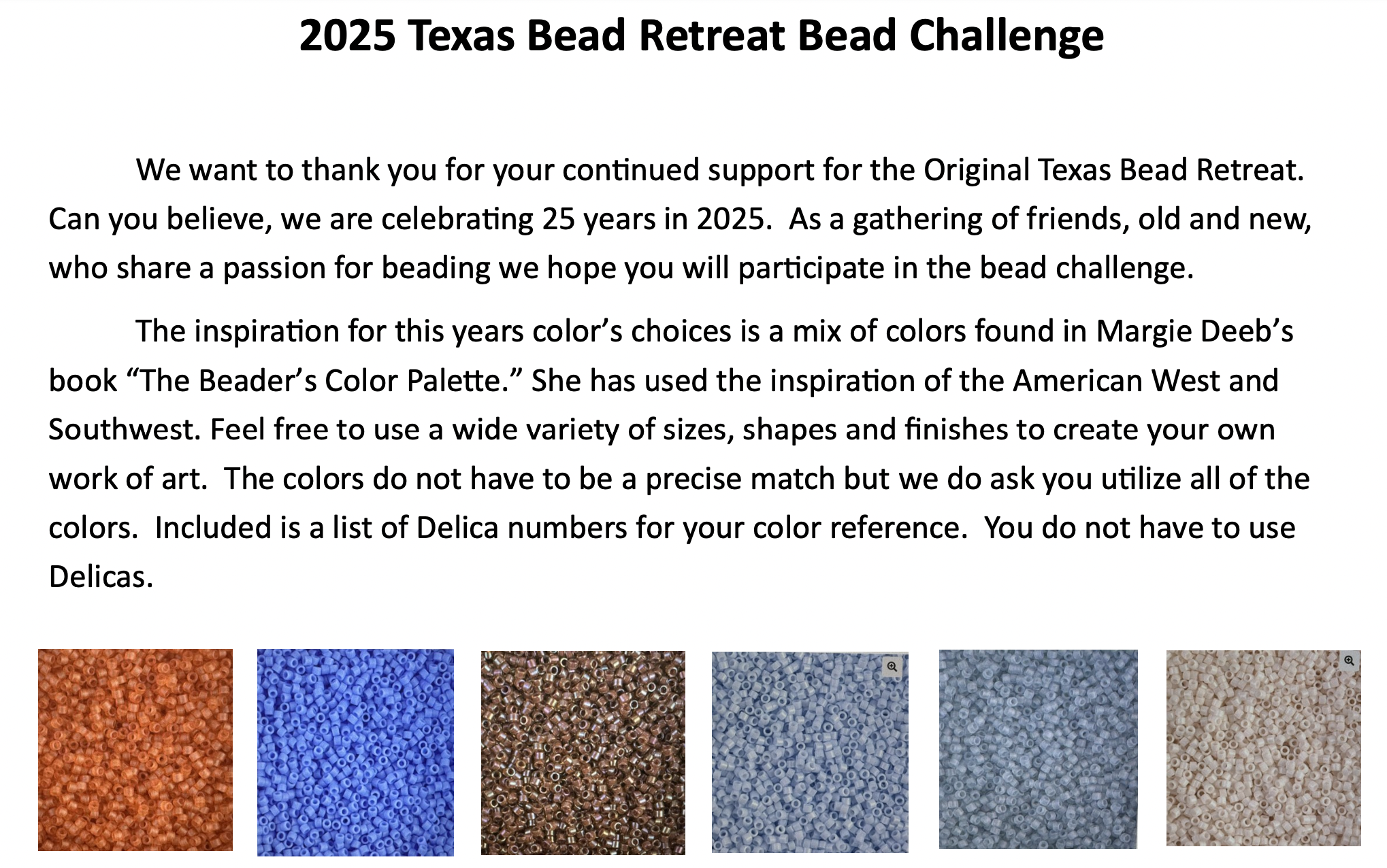 Texas Bead Retreat Update - Admin